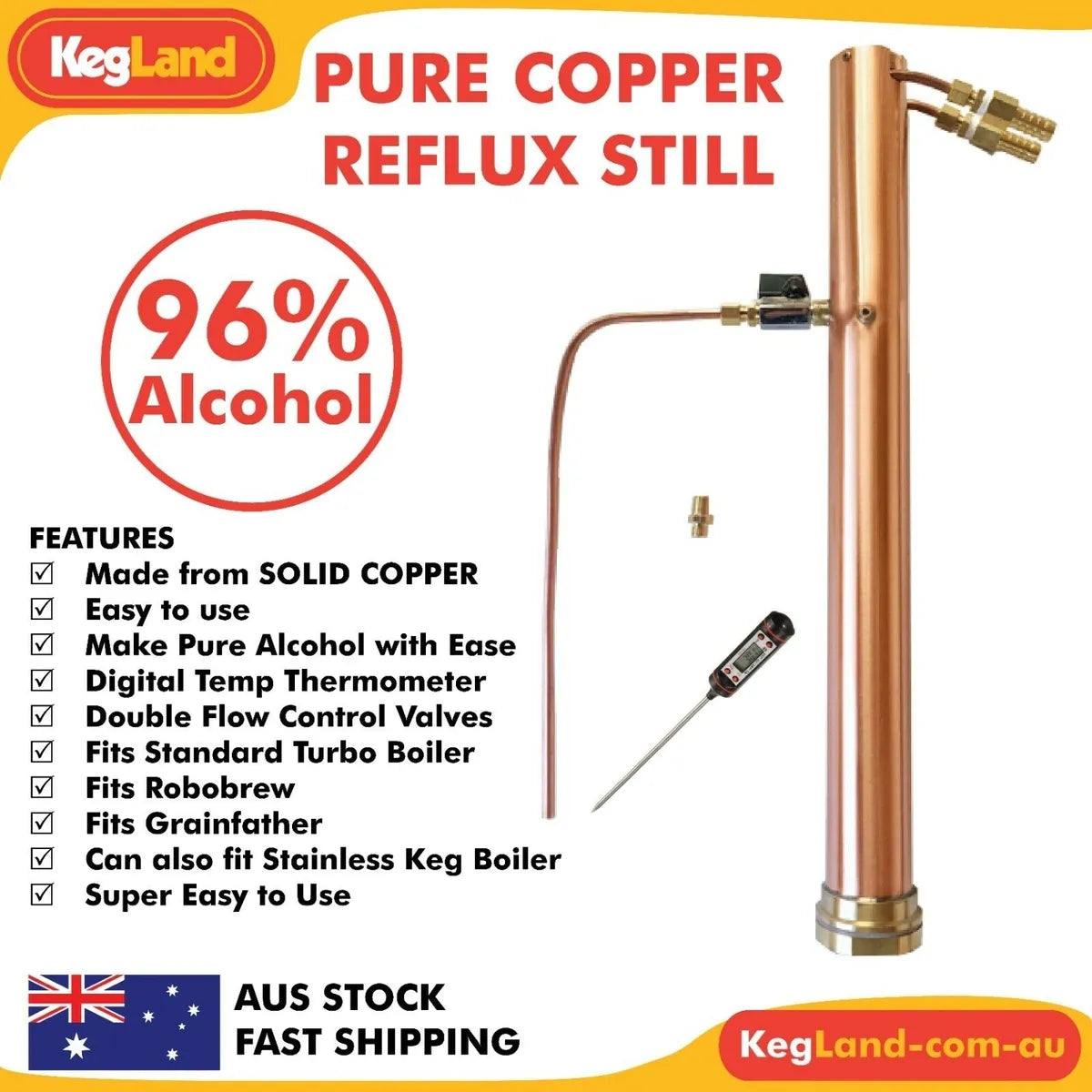 Gen2 - Alcoengine - Copper reflux Still with hose quick disconnects ...